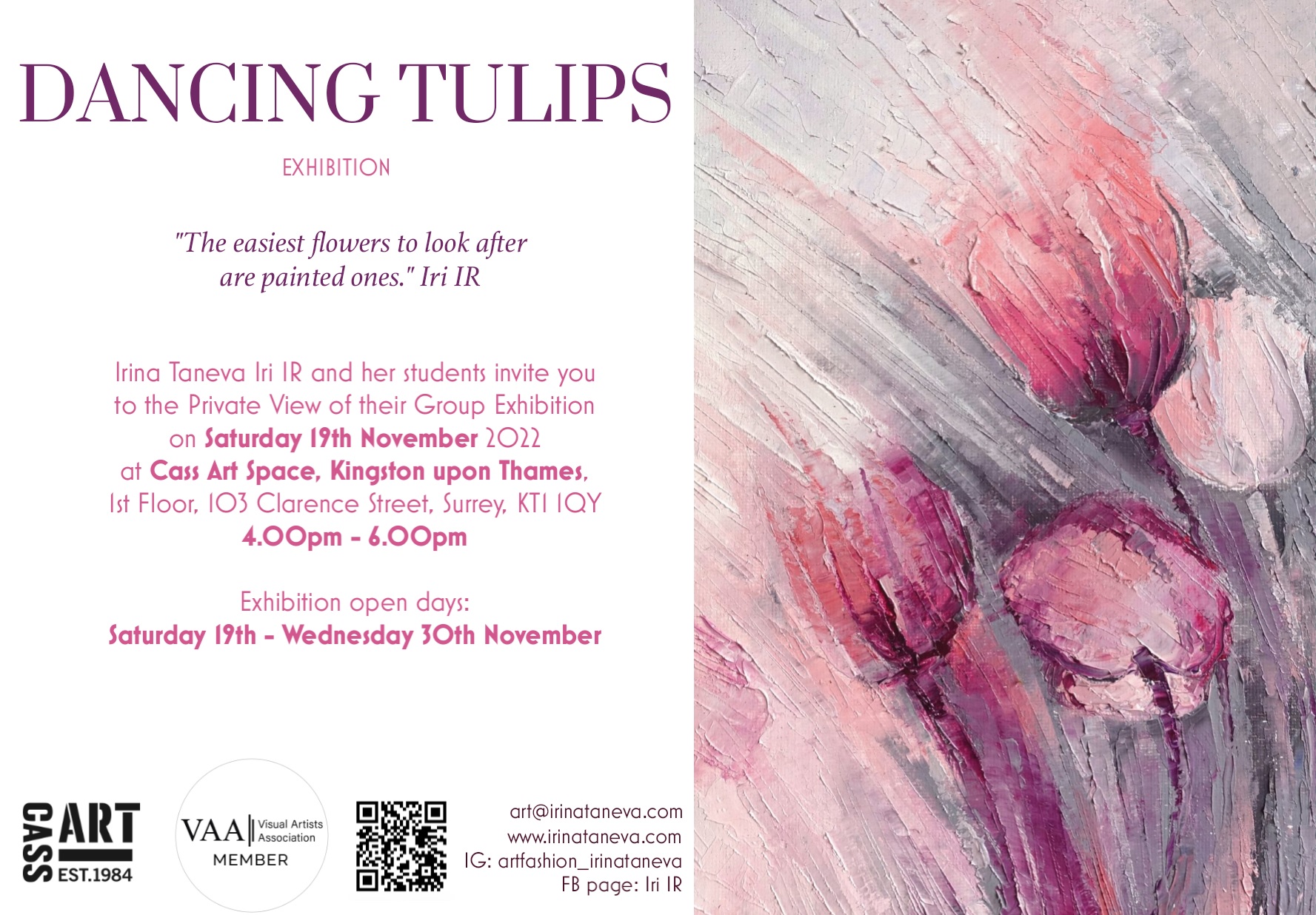 DANCING TULIPS group exhibition invitation - Irina Taneva